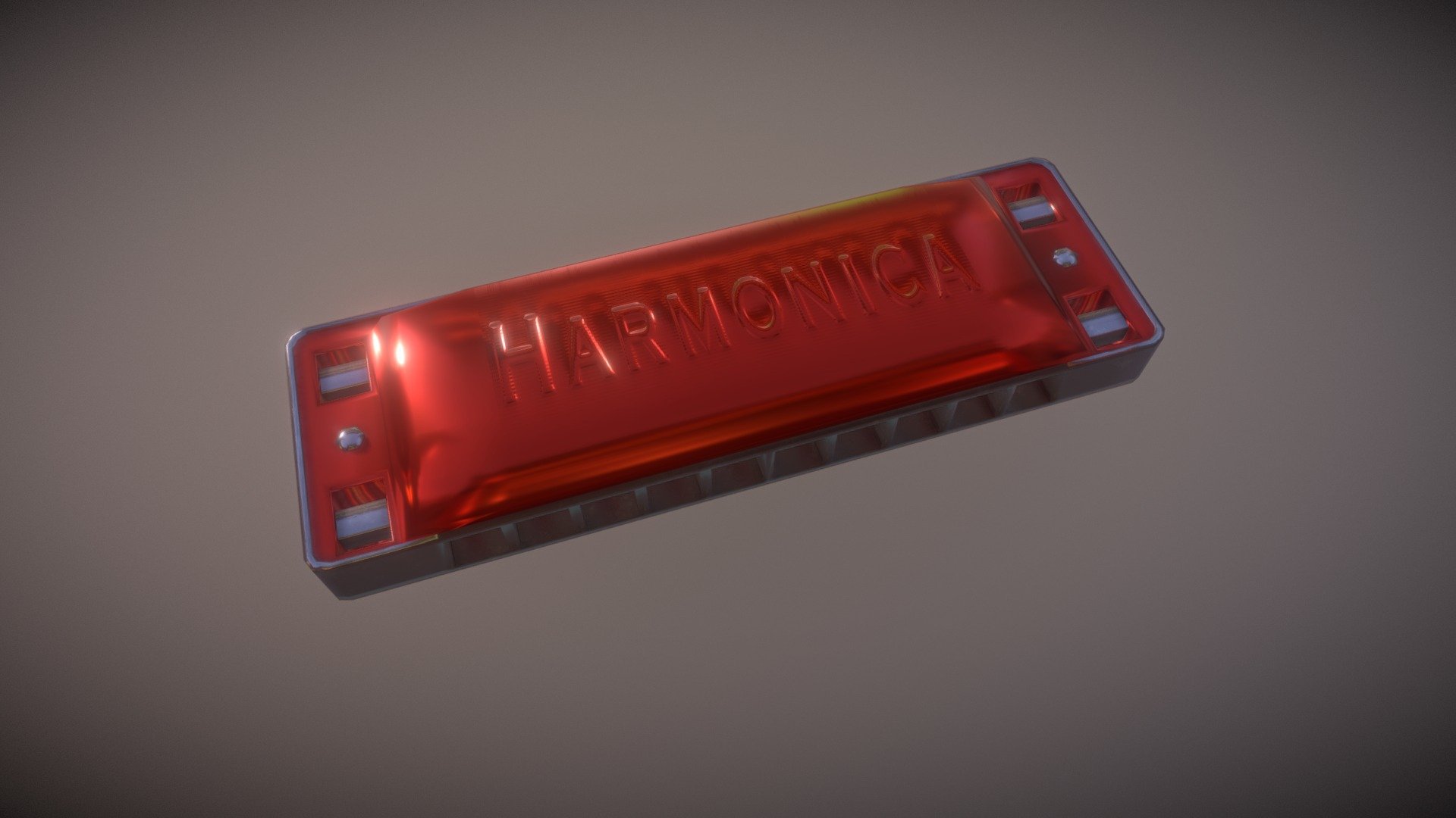 Game Ready Harmonica Red Metal Low Poly - Buy Royalty Free 3D model by ...