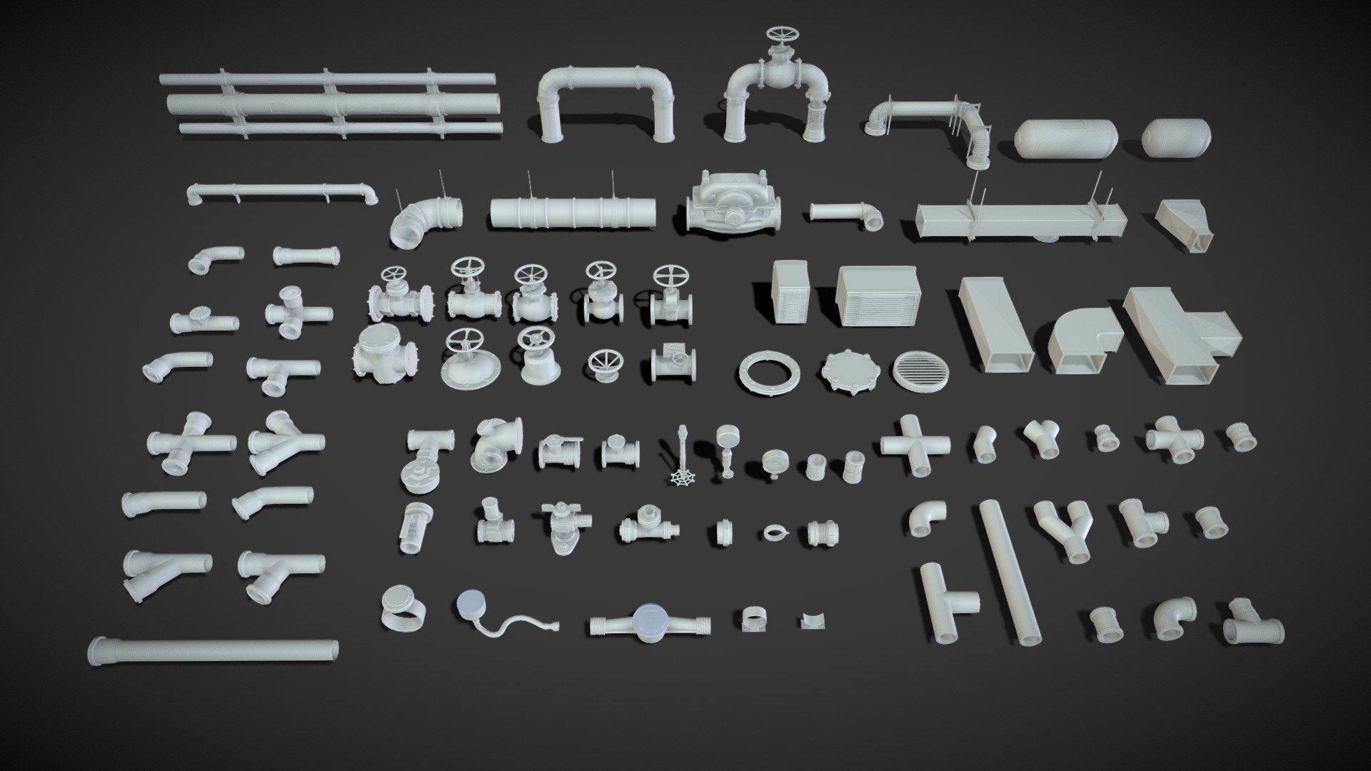 Pipes - 80 pieces - 3D model by 3d.armzep [99f040f] - Sketchfab