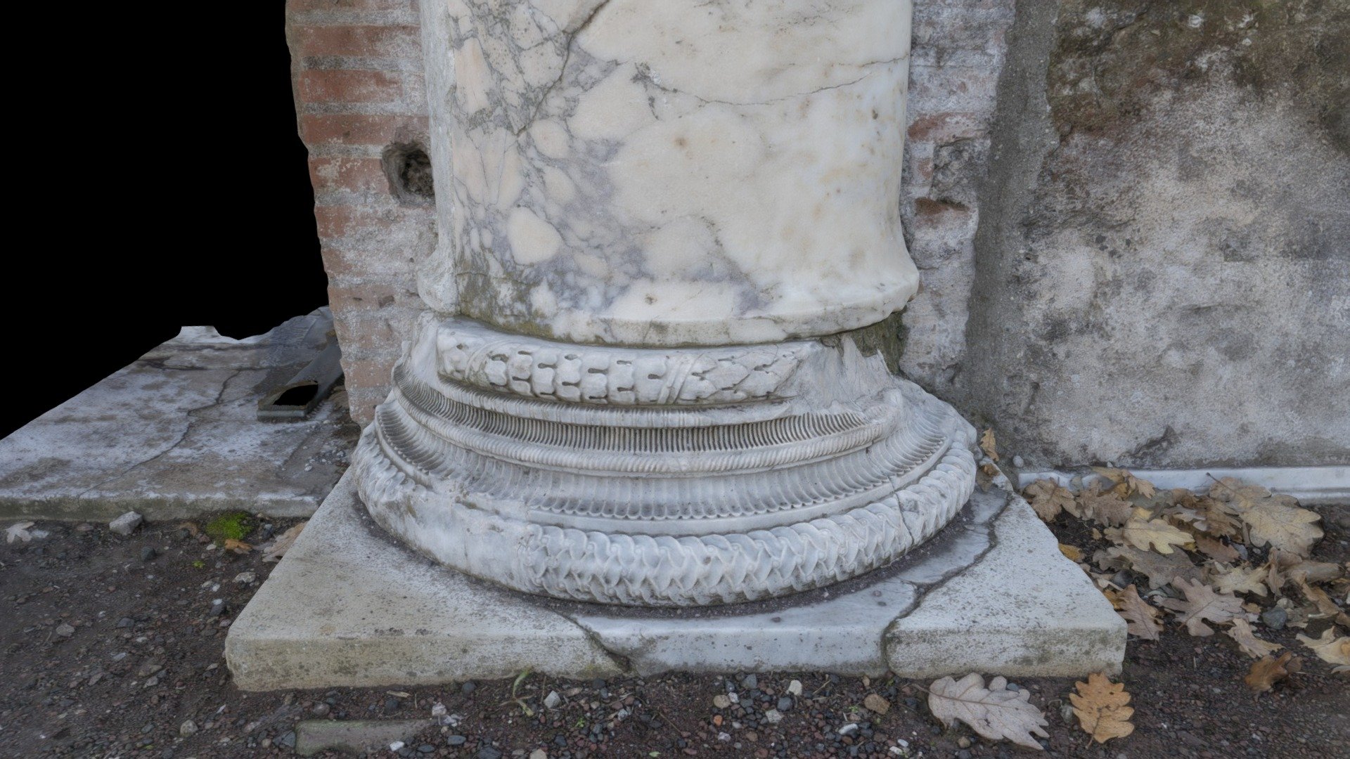 Column base from Hadrian's Villa, 3 Exedras - 3D model by Matthew ...