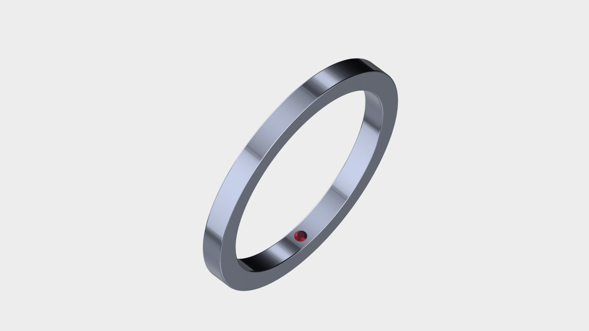 Flat plain ladies wedding ring // 1.8mm width - 3D model by ...