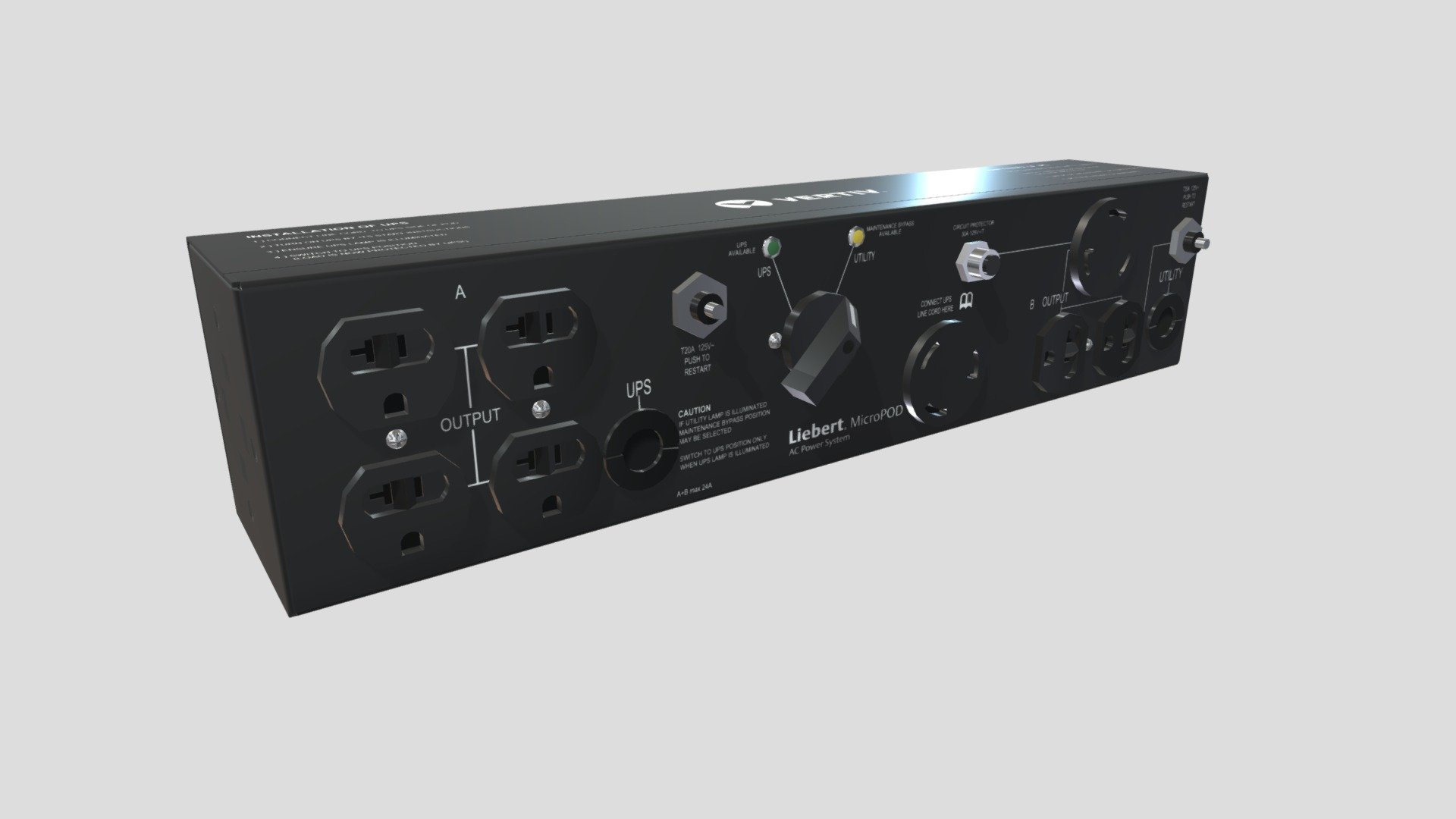 MP2-130E - 3D model by Vertiv [9a16b39] - Sketchfab