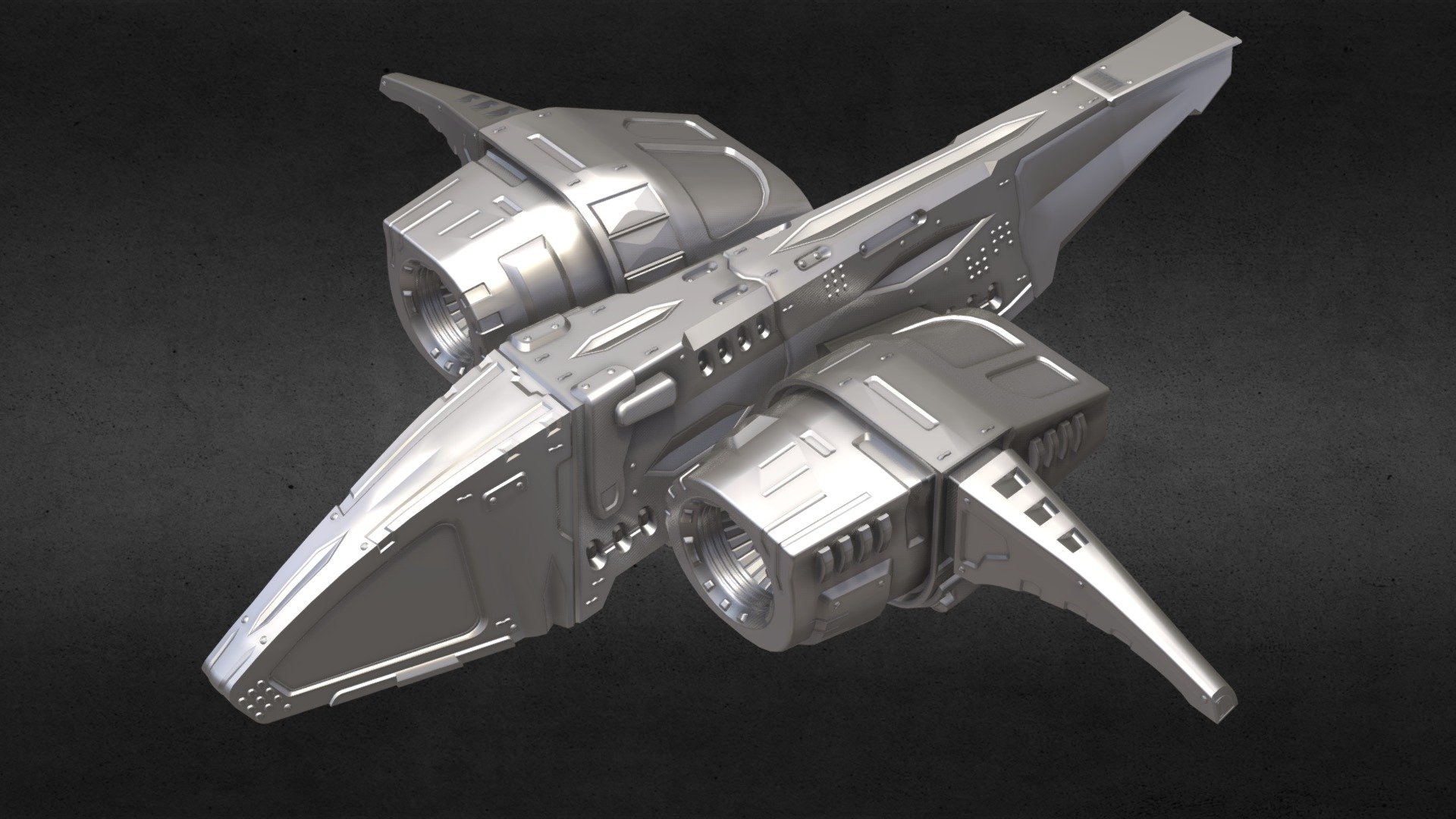 Sci-fi spaceship sketch (hi-poly, original) - Buy Royalty Free 3D model ...