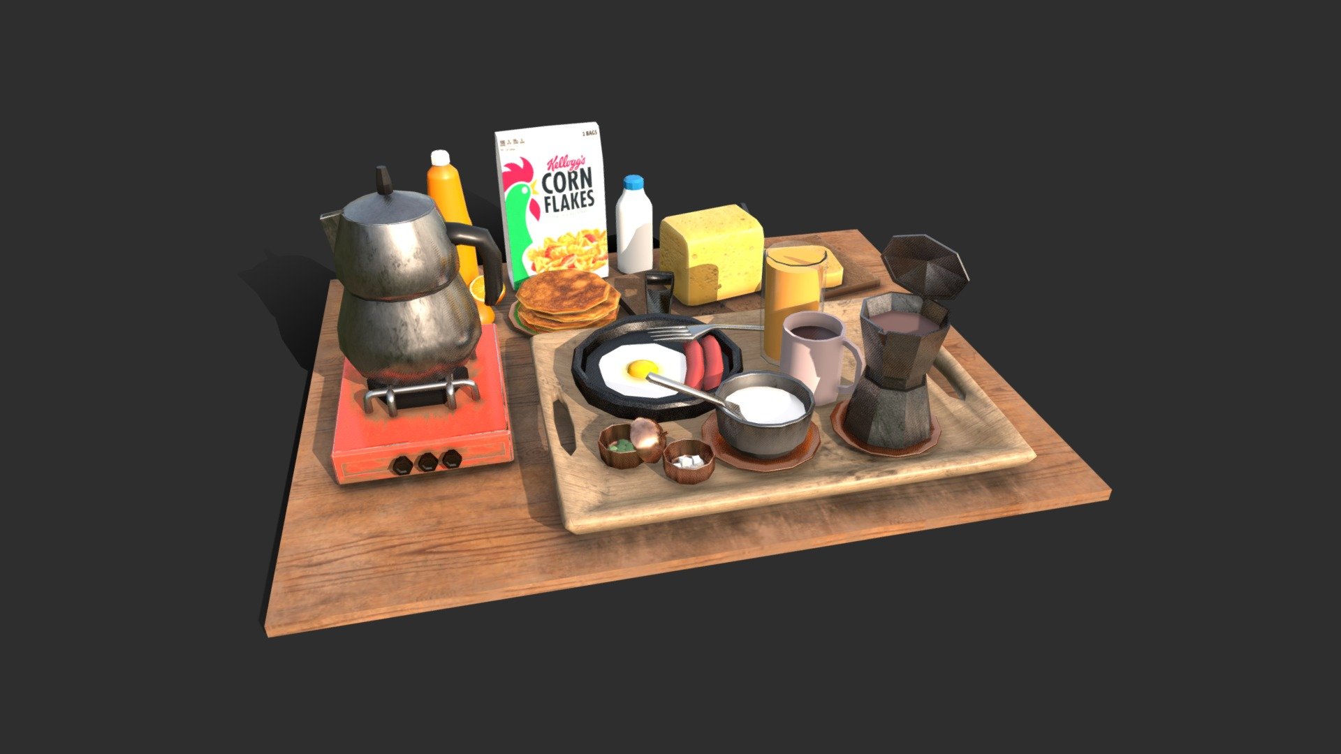 Breakfast Table - 3D model by Ahmet Enes Yurdakul (@ahmetenesyurdakul ...
