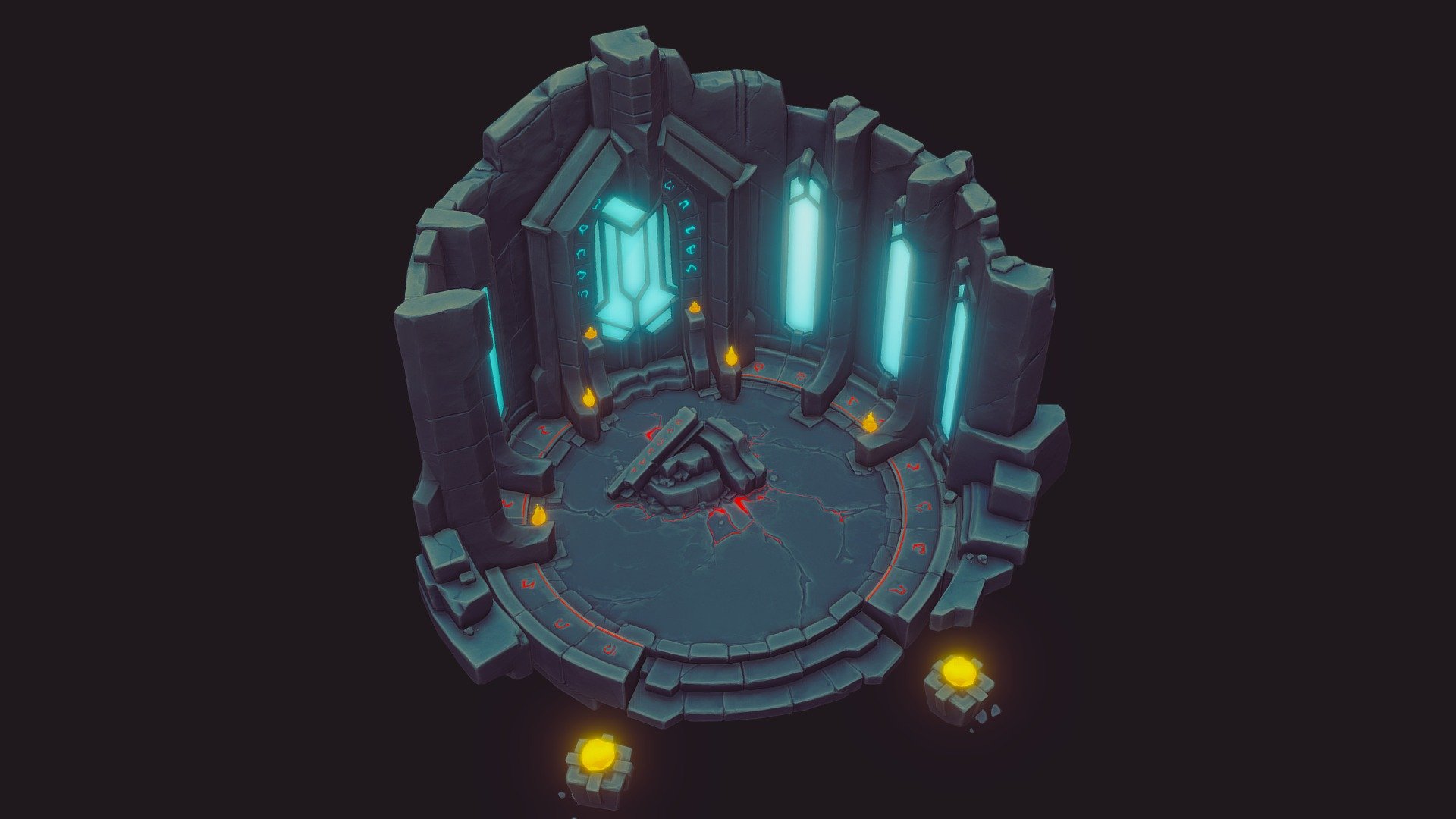 Stylized scene - 3D model by octopushh (@octopushh8) [9a3294b] - Sketchfab