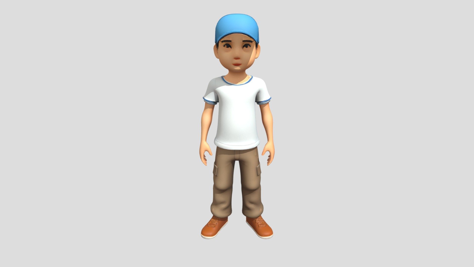Cartoon boy wearing a blue cap - 3D model by kati27305 [9a39479 ...