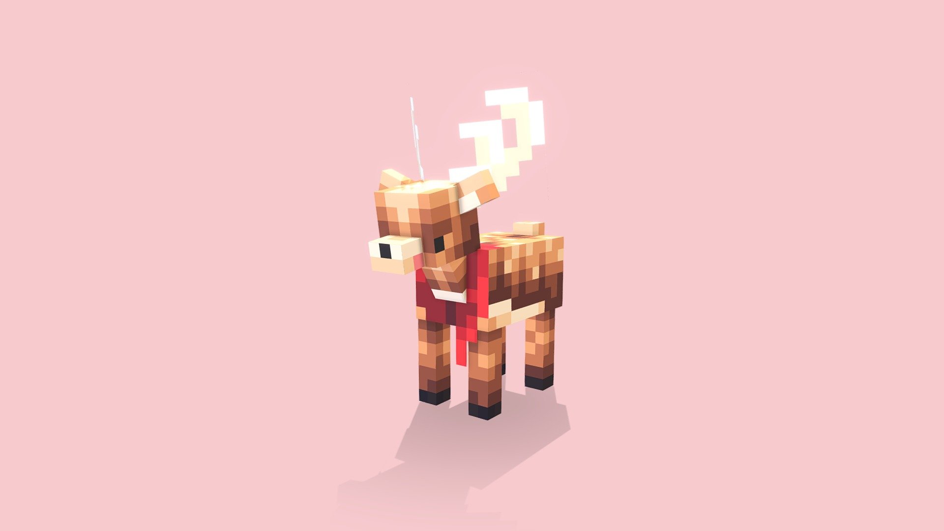 Minecraft Deer with Red Scraft - 3D model by losite.bb [9a3d283] - Sketchfab