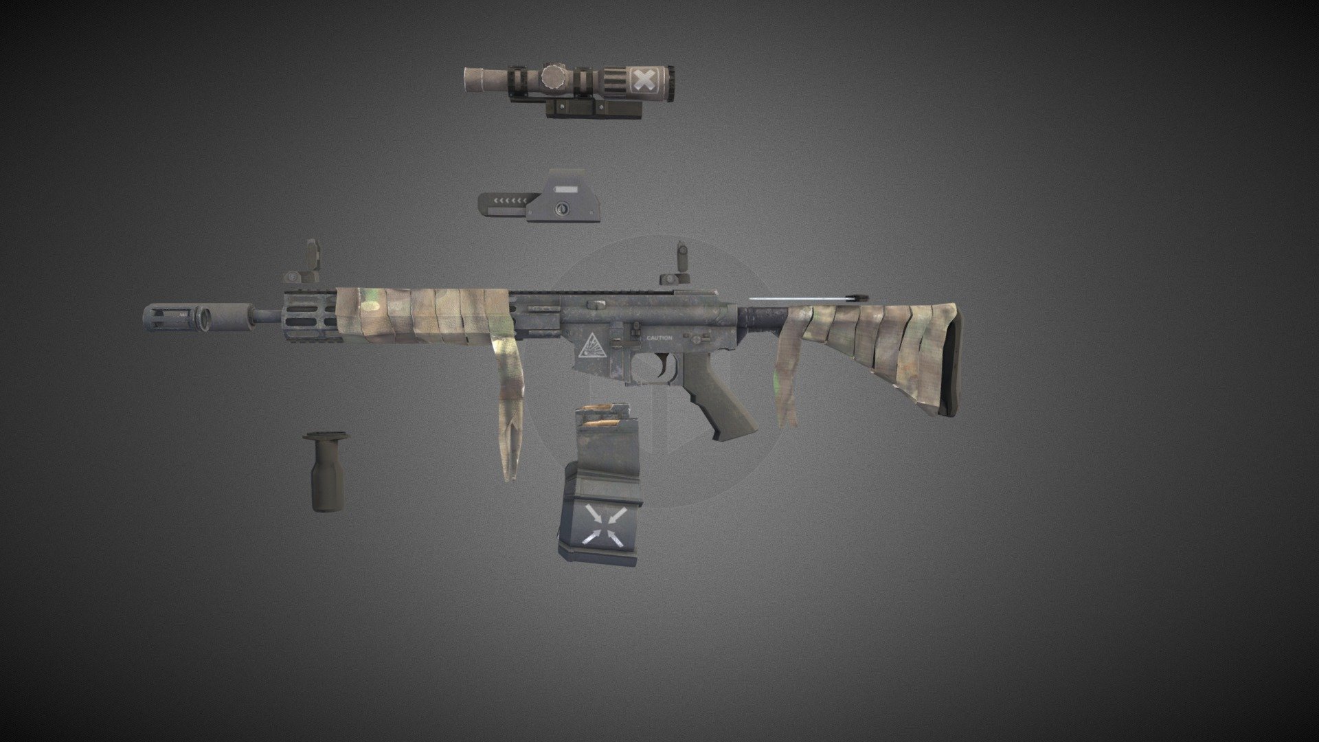 Ar-15 - 3D model by Khilobok_egor [9a420e5] - Sketchfab