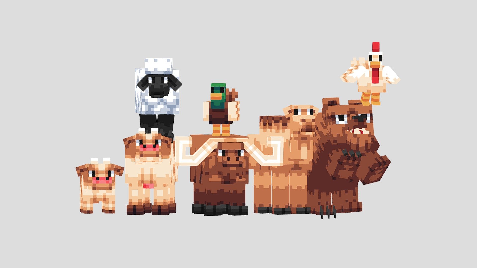 Minecraft Farm Animals - 3D model by harry_coughlin_ [9a4fd94] - Sketchfab