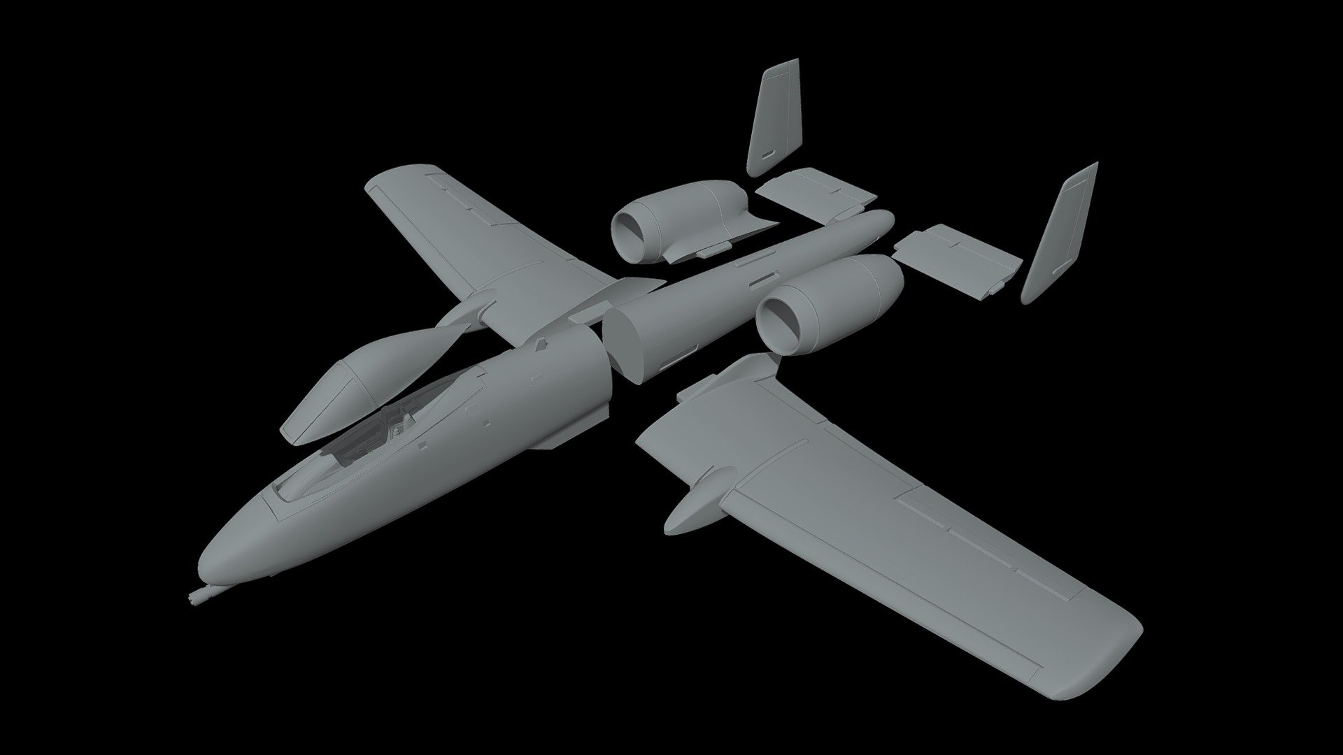 A-10A THUNDERBOLT-II READY TO PRINT STL FILES - 3D model by veetrapro ...
