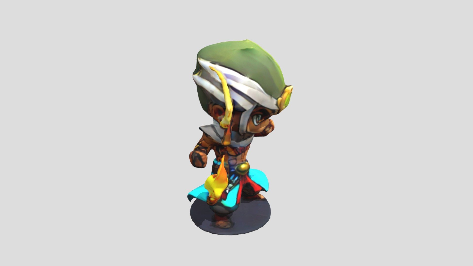 a cartoon character with a torch in his hand - Download Free 3D model ...