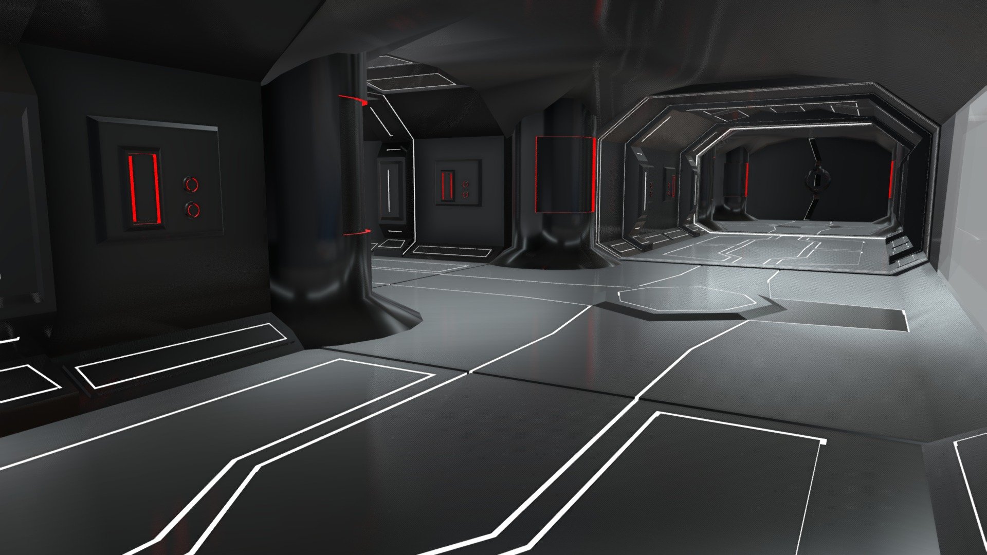 SF Hallway - Download Free 3D model by Alex Rex (@waybetterrex ...
