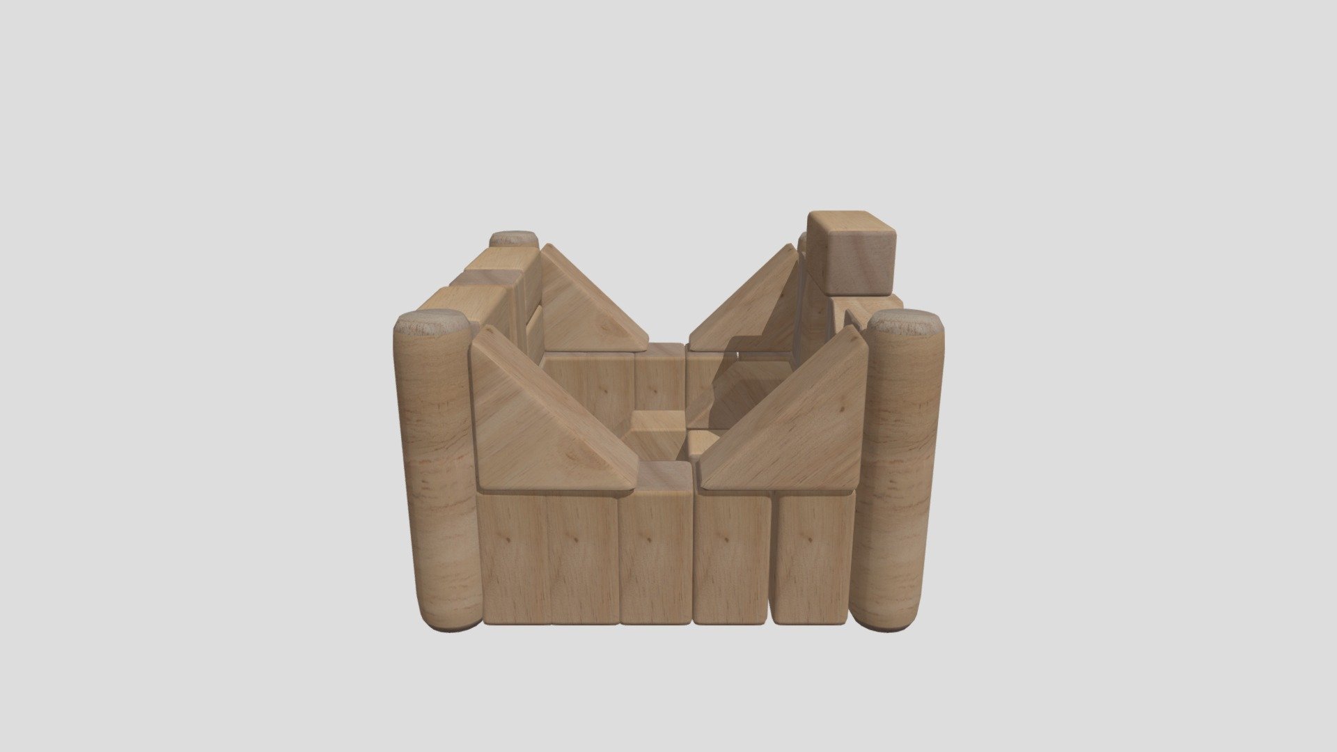 Wood Block Castle - 3D model by lworking [9a5efed] - Sketchfab