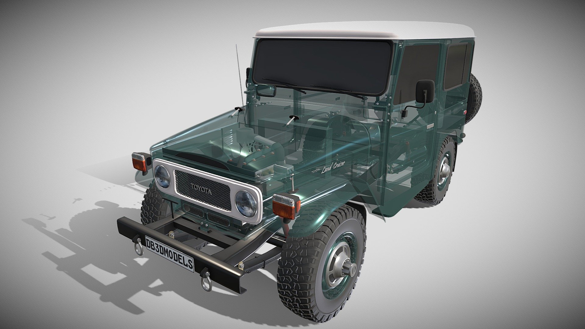 Toyota Land Cruiser FJ 40 with Chassis - Buy Royalty Free 3D model by ...