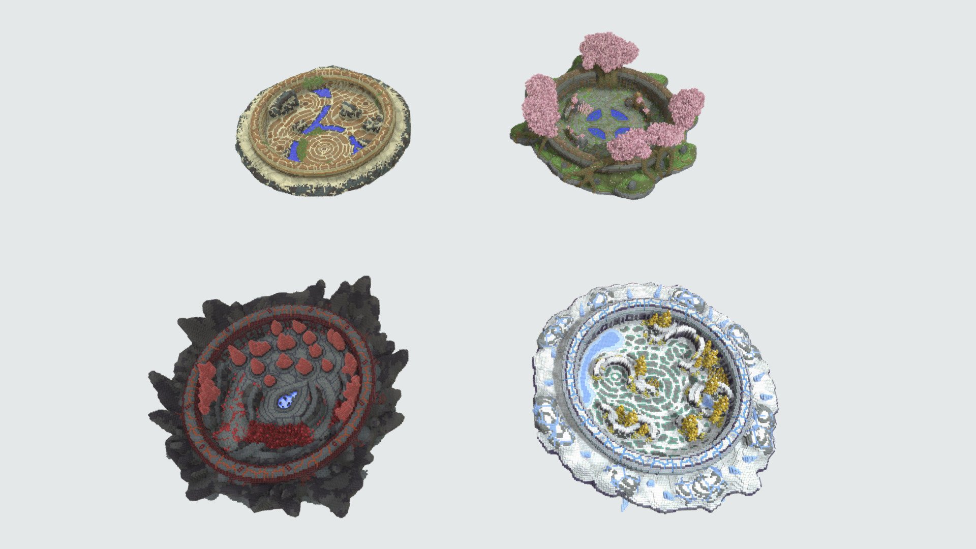 4 Minecraft pvp arenas - 3D model by Iwanfix [9a6136d] - Sketchfab