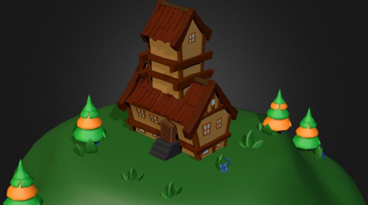 Town house_Low poly - 3D model by Junaid_shakoor [9a64467] - Sketchfab