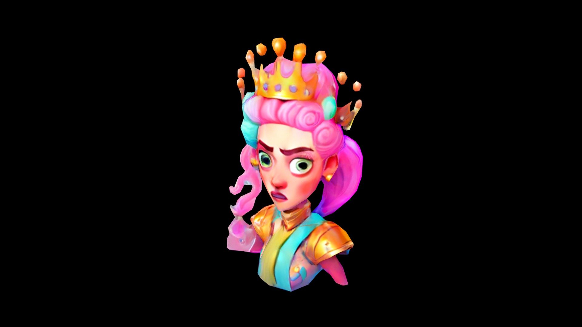 "Cartoon Character with a Happy Facial Expressio - Download Free 3D ...