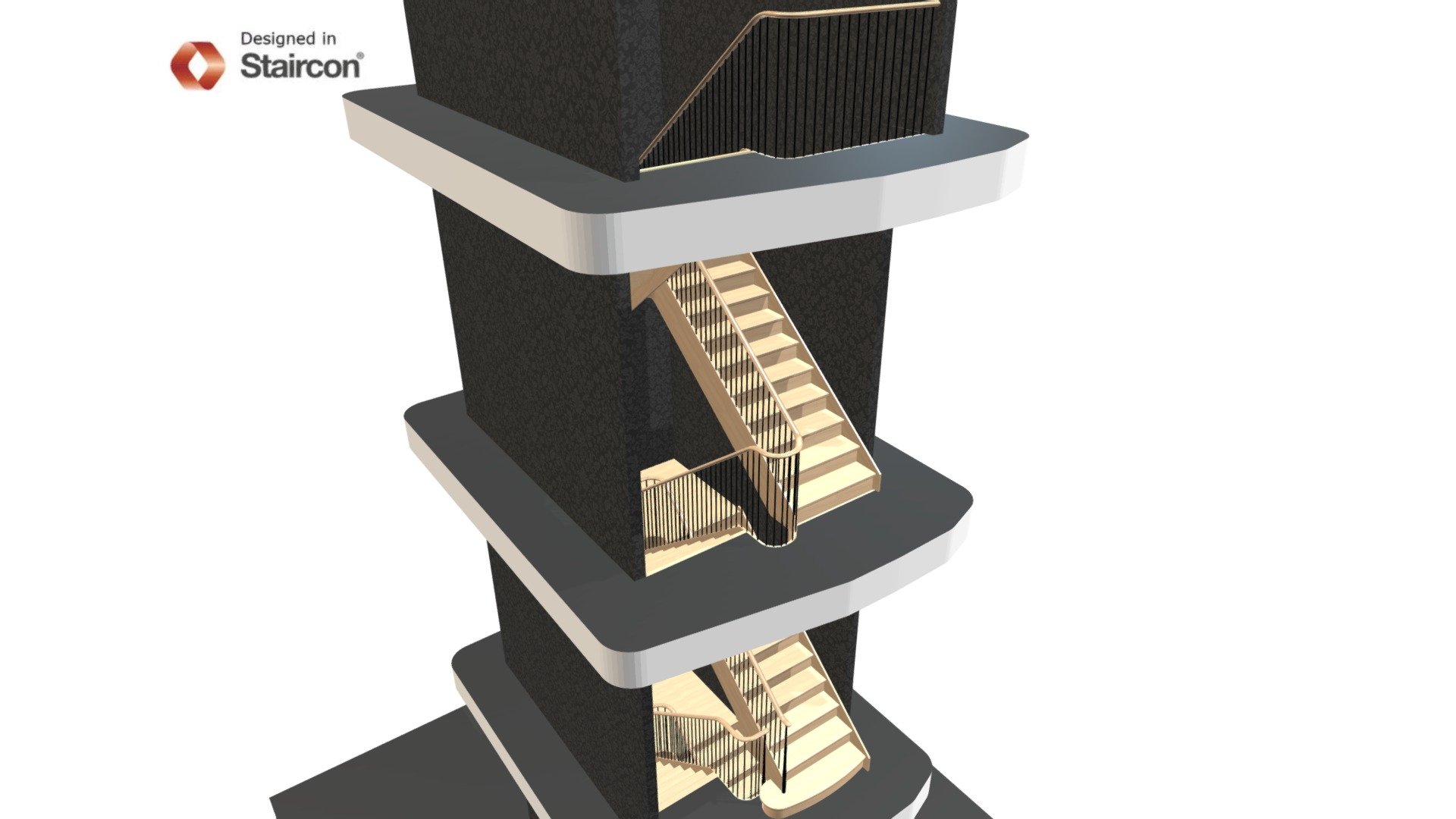 Stairwell Multiple Floors With Landings - 3D model by 3D Software for ...