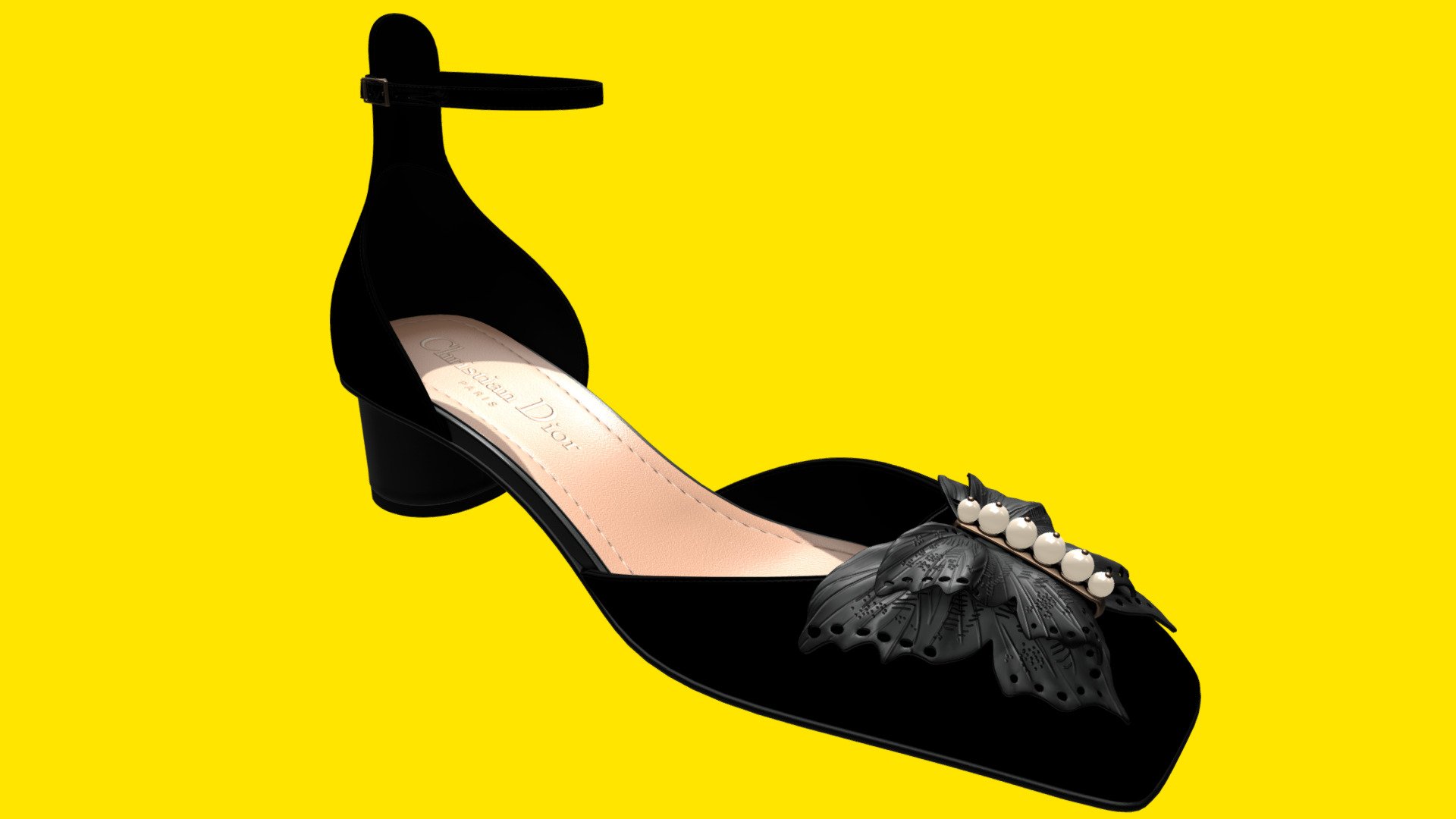 Dior Tale Pump Black Supple Calfskin Pearls - Download Free 3D model by ...