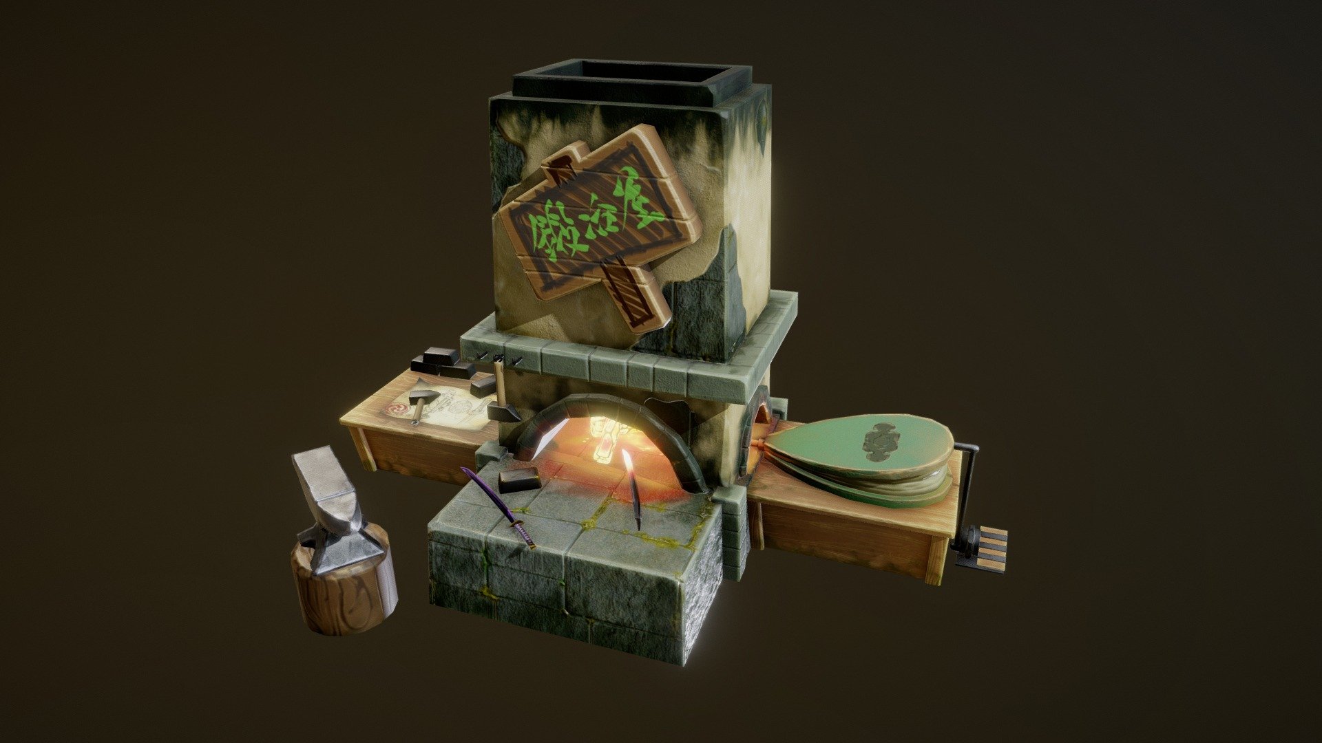 Blacksmith Shop Stylized - 3D model by Sonkiam [9a76da8] - Sketchfab