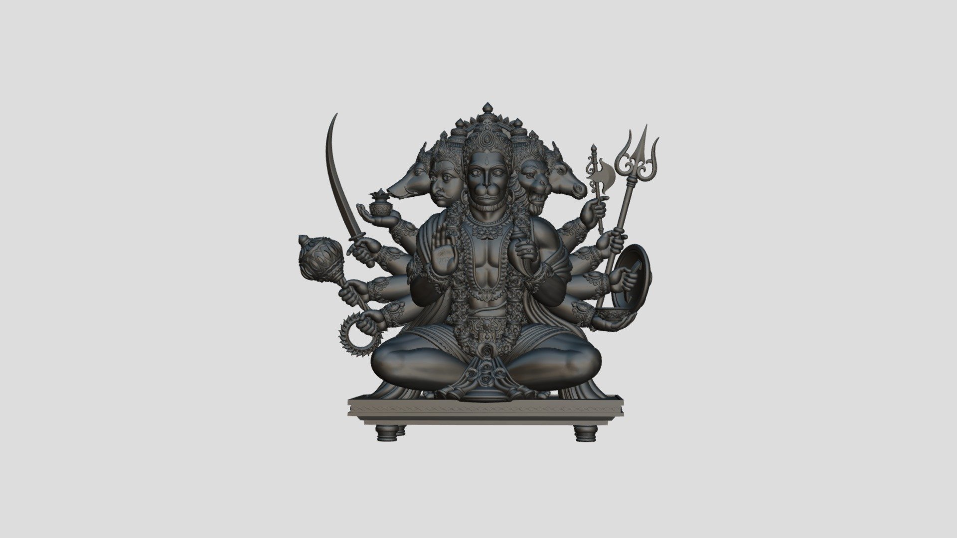 PANCHMUKHI HANUMAN - 3D model by Karan.Malhotra [9a796ce] - Sketchfab
