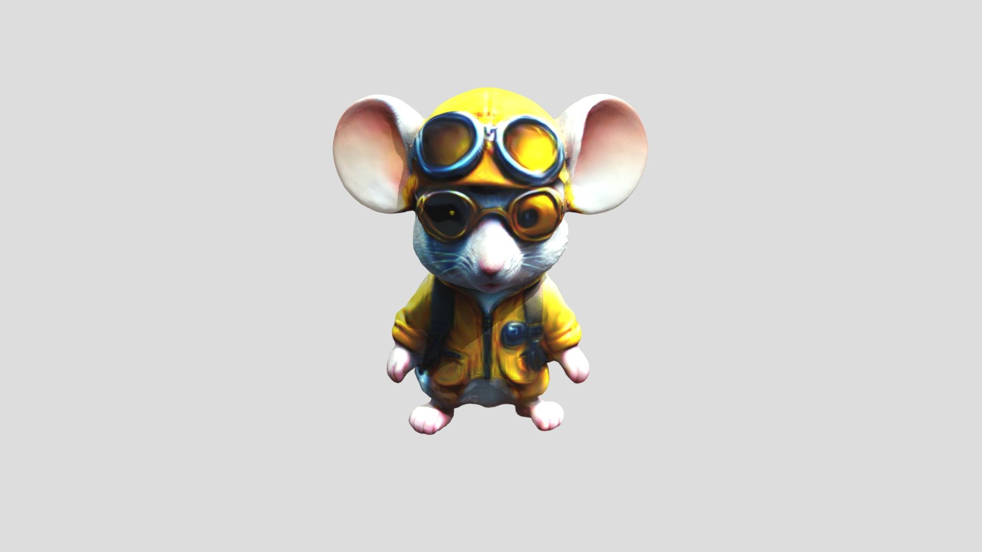 A Cute Mouse Pilot Wearing Aviator Goggles - Download Free 3D model by ...