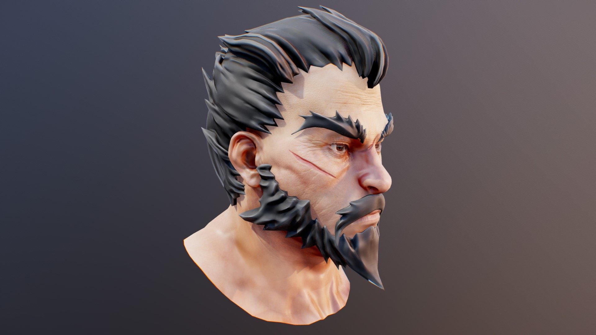 Shogun Head Stylized - 3D model by zeroswat [9a85b68] - Sketchfab