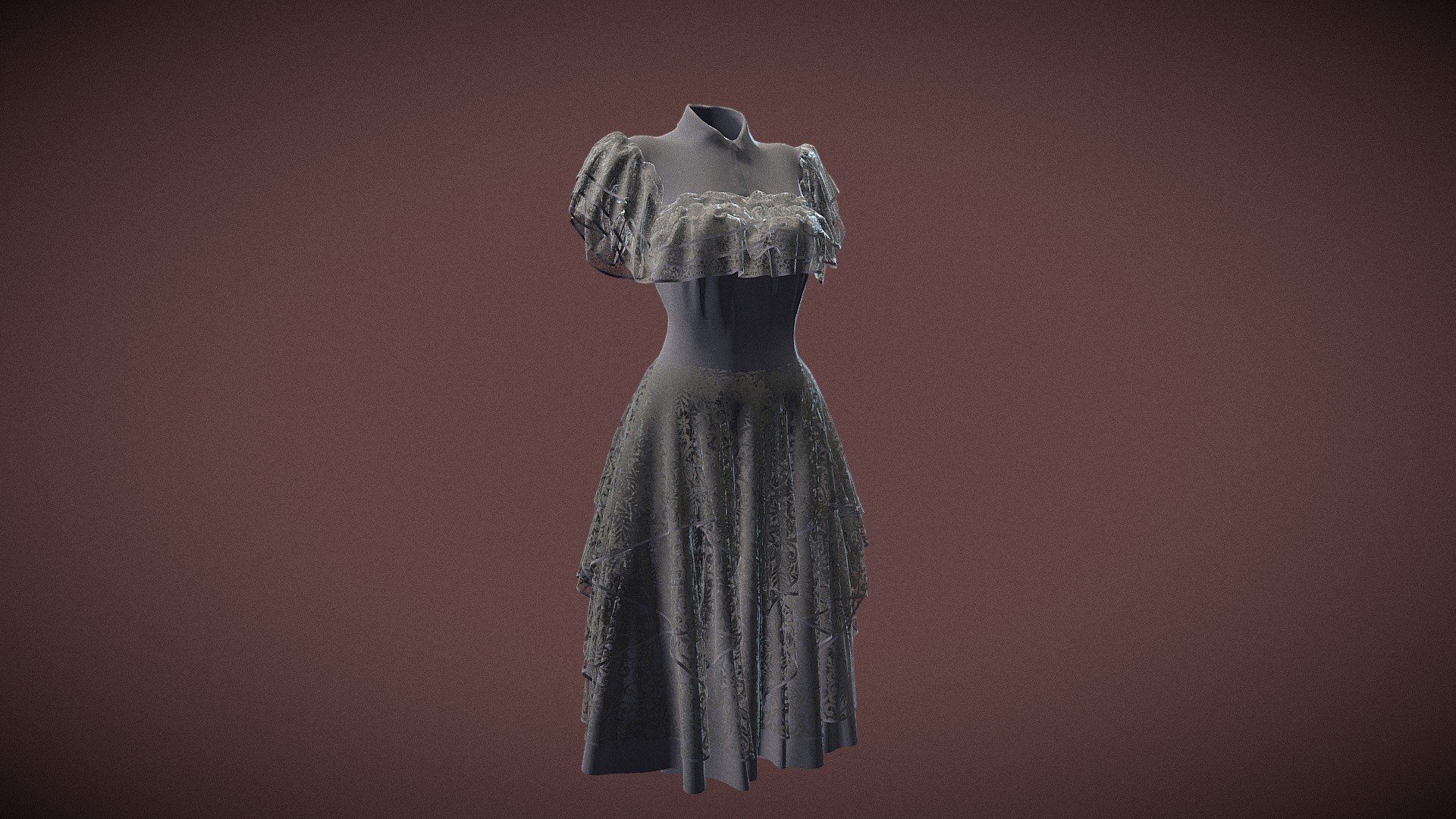 Wednesday Addams Dress – Gothic Black Outfit - 3D model by АННУШКА ...
