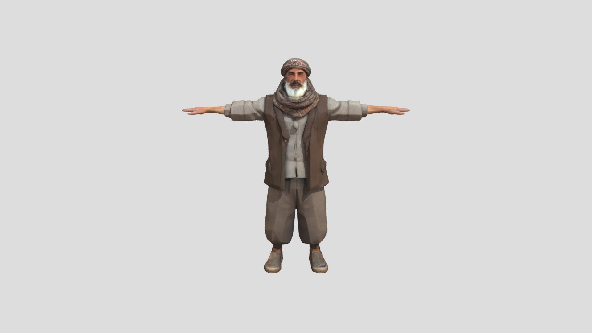 Turkish old villager men T-pose - Download Free 3D model by emrekama714 ...
