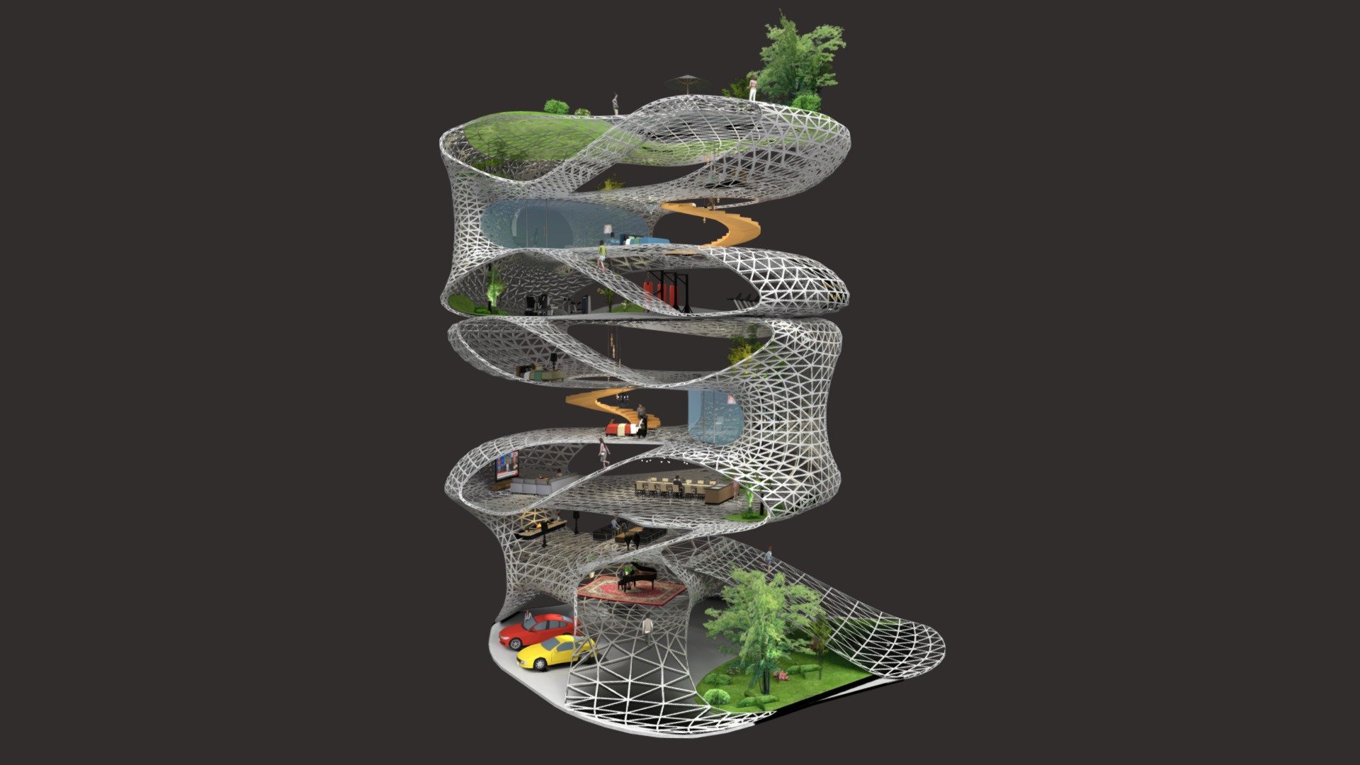 Human’s nest house (籠の家) - 3D model by Jimmy_Tokyo [9a91b6b] - Sketchfab