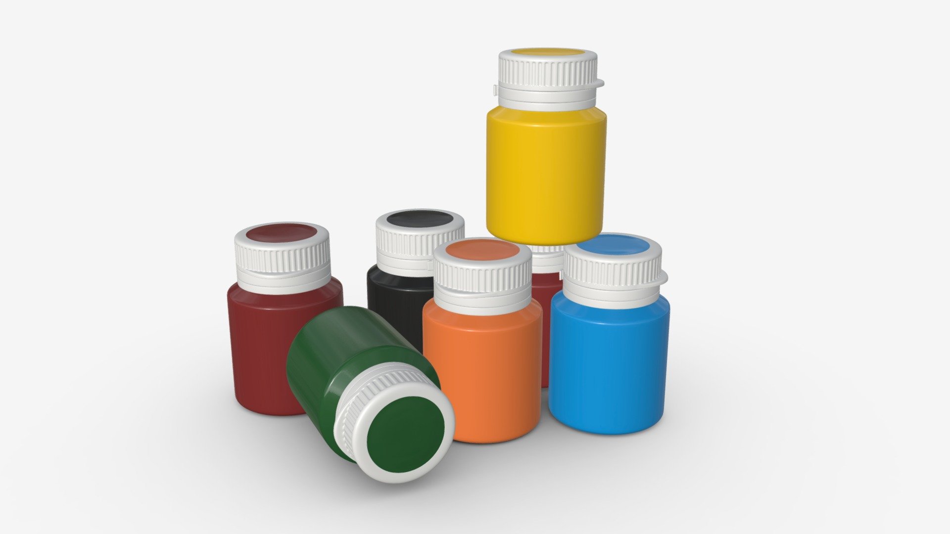Сolor gouache paint jars - Buy Royalty Free 3D model by HQ3DMOD ...