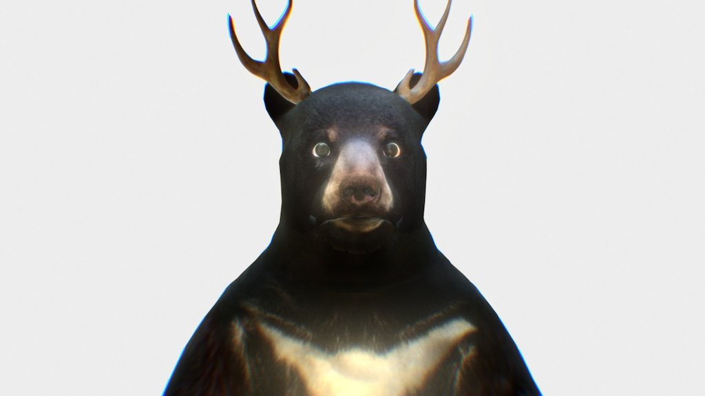 Bear with antlers - 3D model by YuehKChou [9ab2b26] - Sketchfab