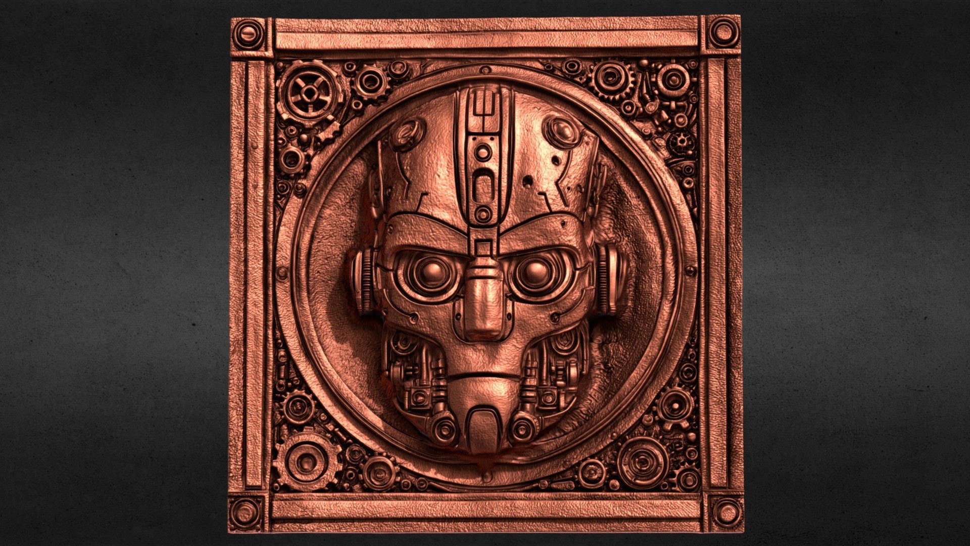 Rusty robot head relief, hipoly, printable - Buy Royalty Free 3D model ...