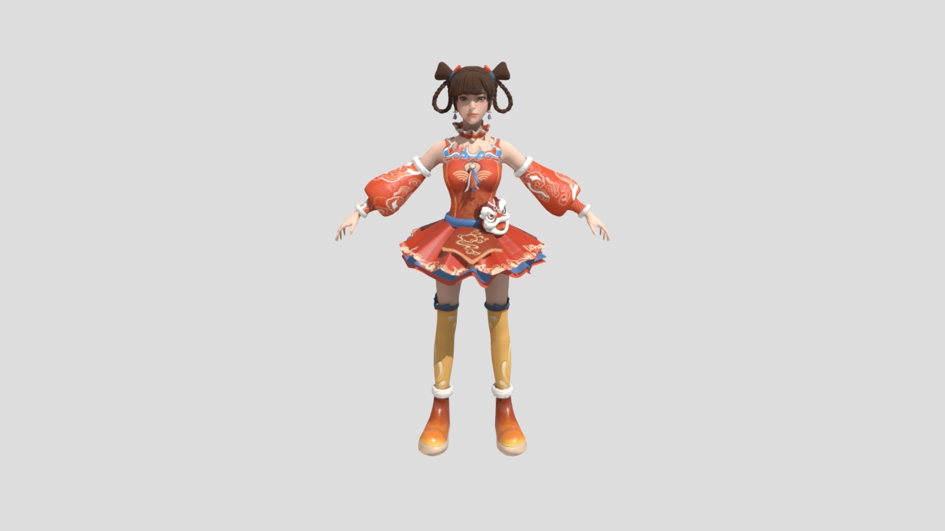Lion Dance GIrl - 3D model by kunyciopii [9ab3dcf] - Sketchfab