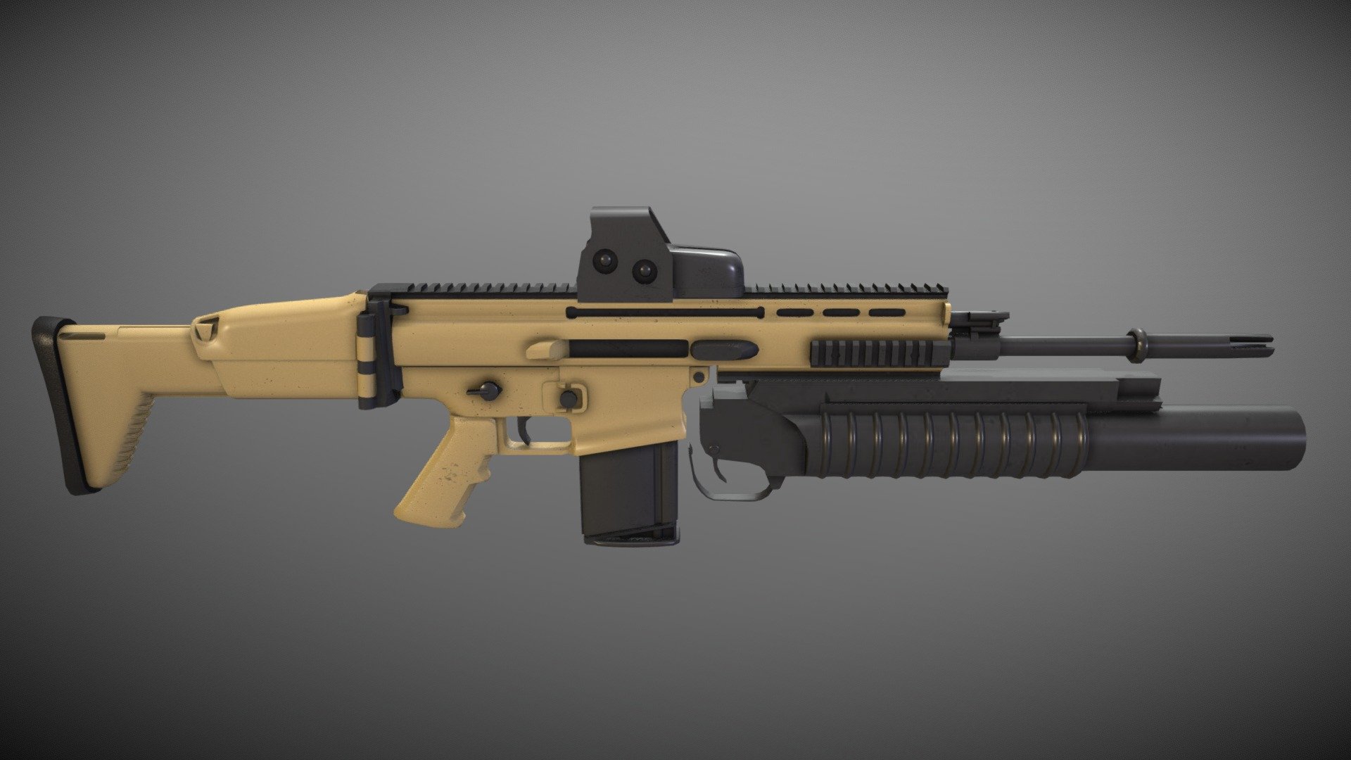 FN SCAR ASSAULT MOD (EOTech Sight & M209) - 3D model by TessaraOxygen ...