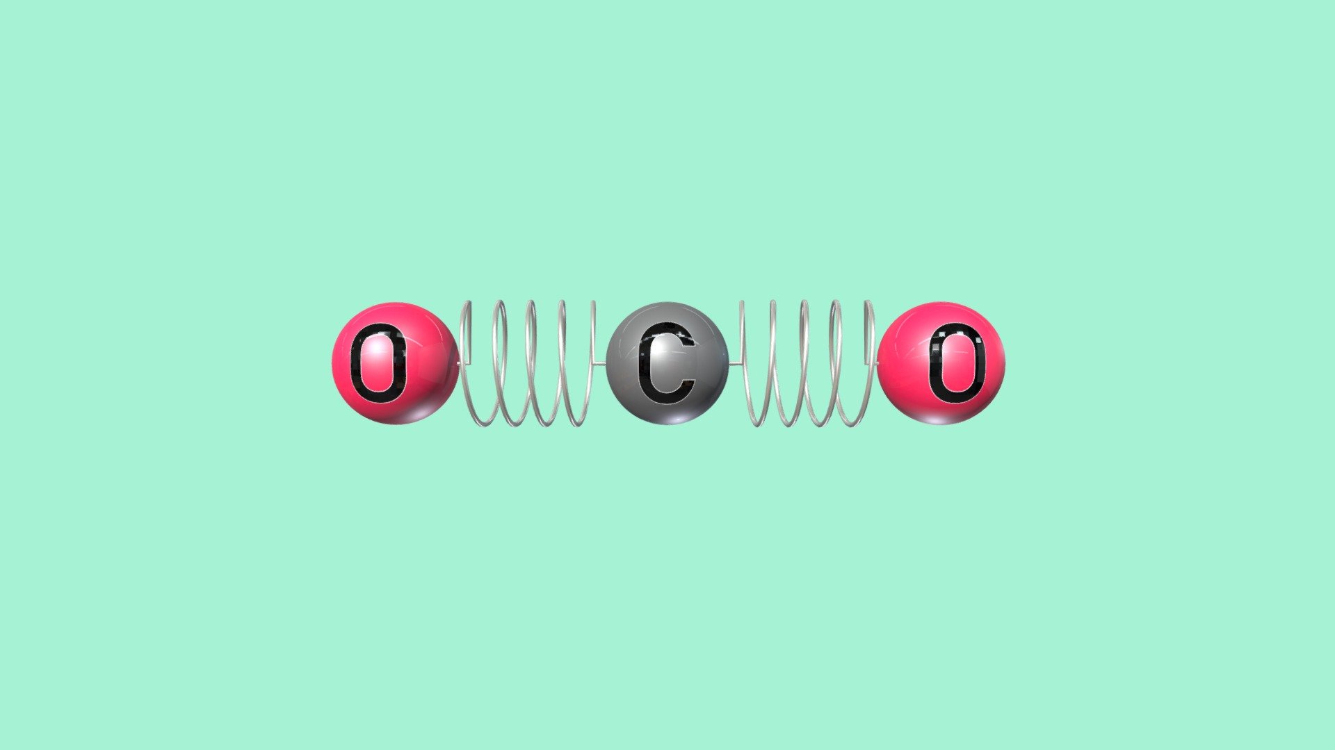 3D molecular model of carbon dioxide (CO2) - 3D model by KK Mint Blue ...