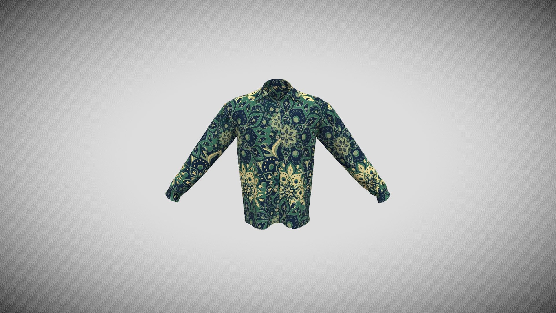 MODEL 1 KEMEJA PANJANG BATIK - 3D model by dinarouw [9aba346] - Sketchfab