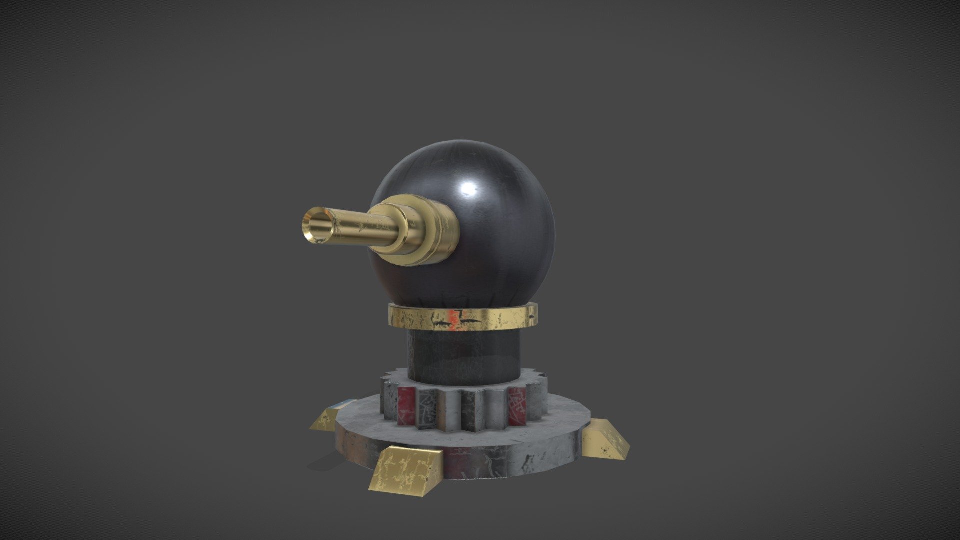 Metal and Gold Turret - Download Free 3D model by LukeDale65 [9abee15 ...