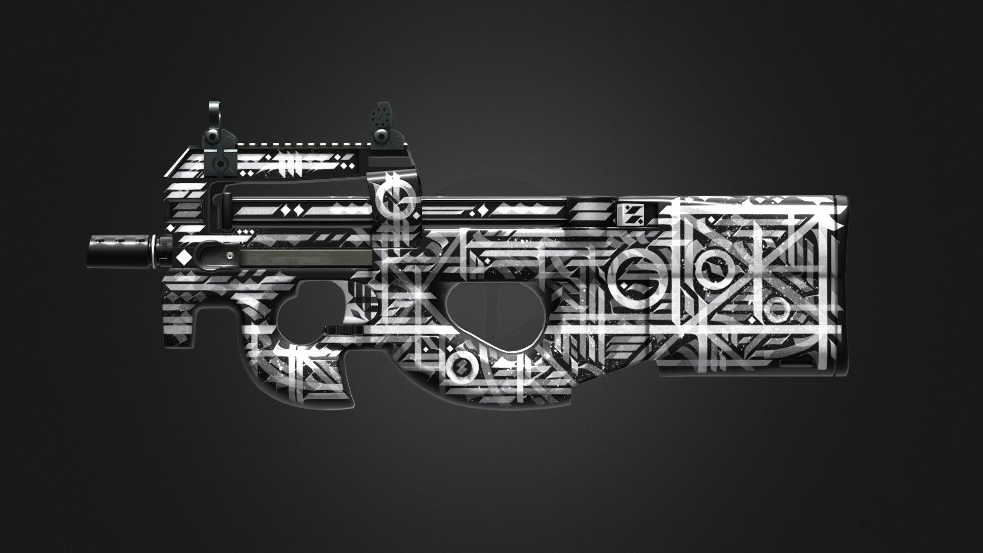 P90 Handwritten (silver) v2 - 3D model by cursorYX [9ac119c] - Sketchfab