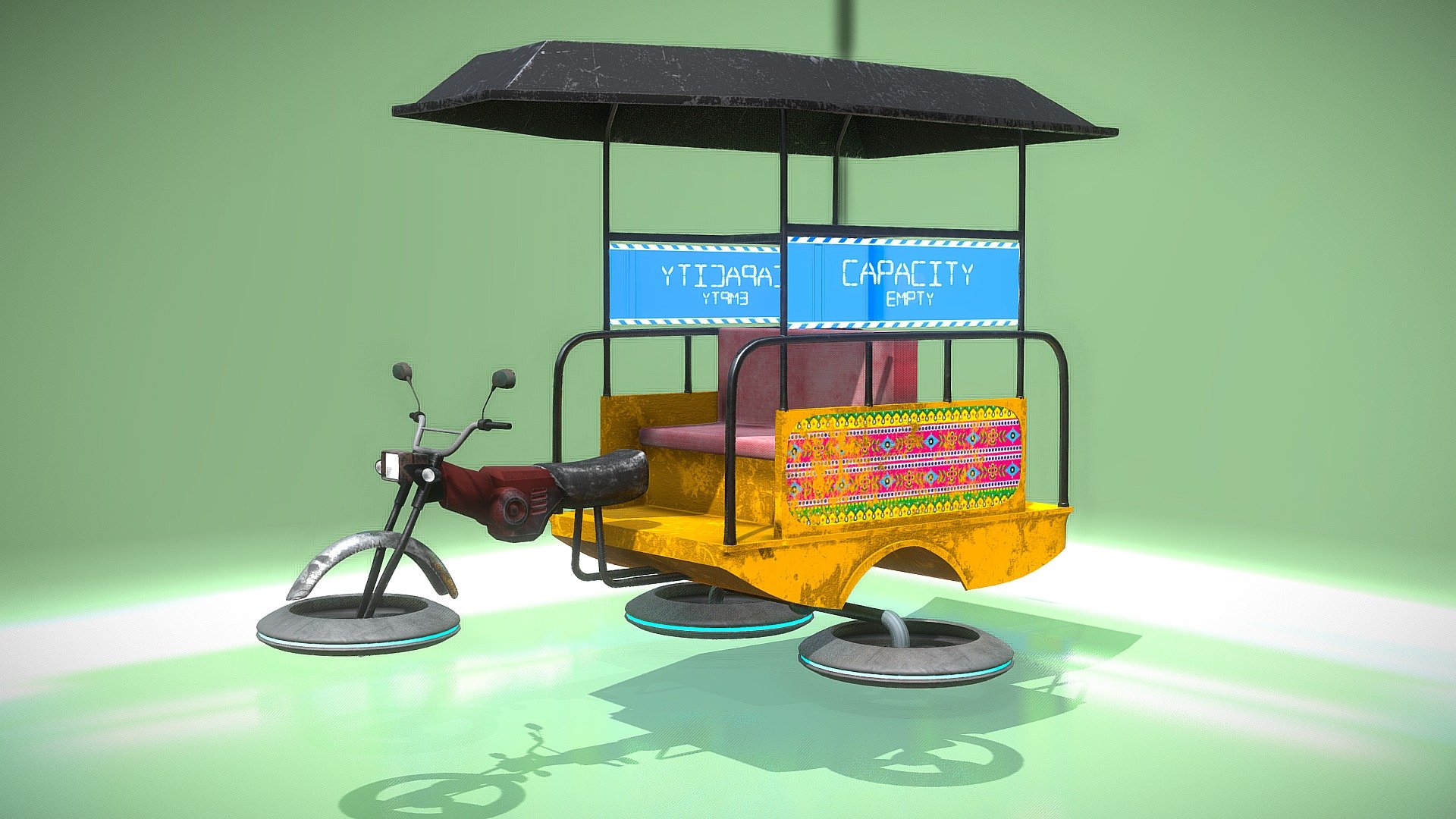 Shingchi - a flying qingqui / rickshaw - 3D model by Hasnain (@noorani ...