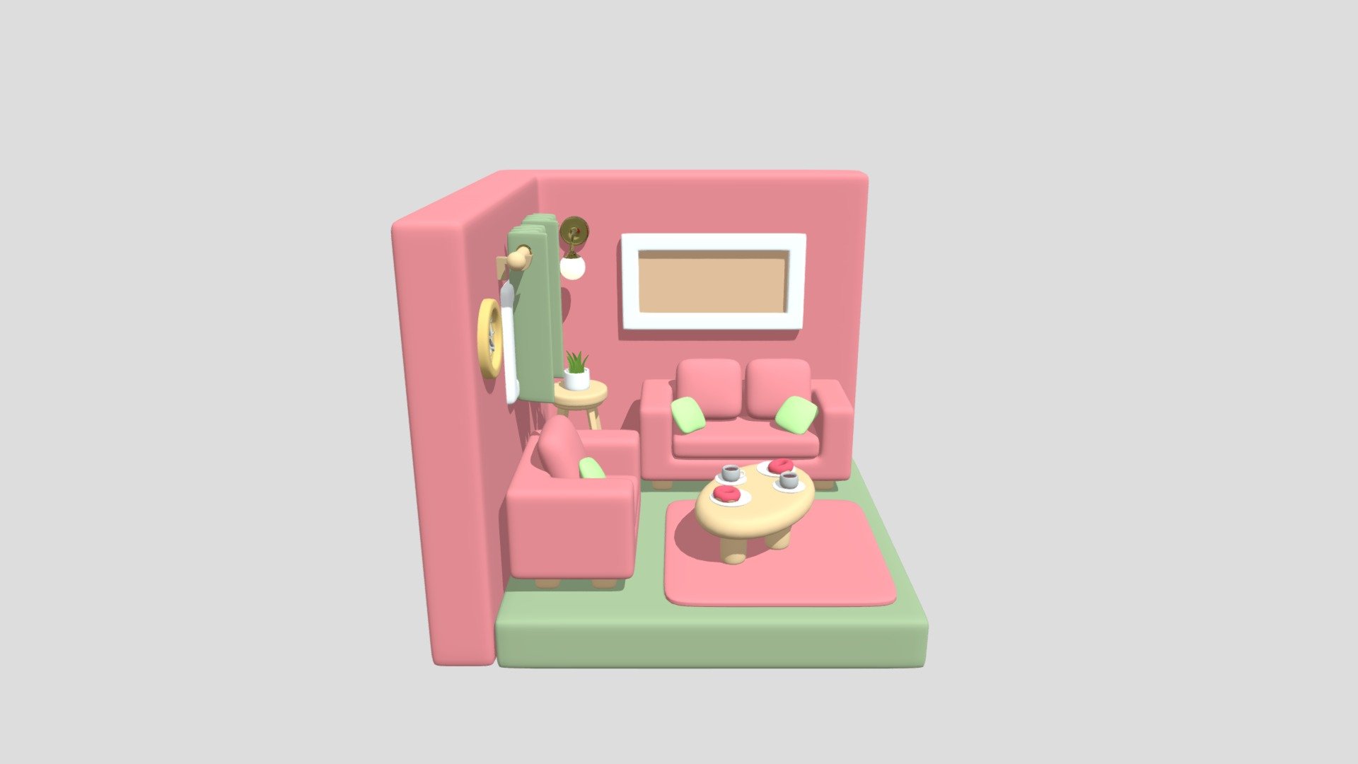 Isometric Cute Room Blender 3D - 3D model by doritons [9ac3d76] - Sketchfab