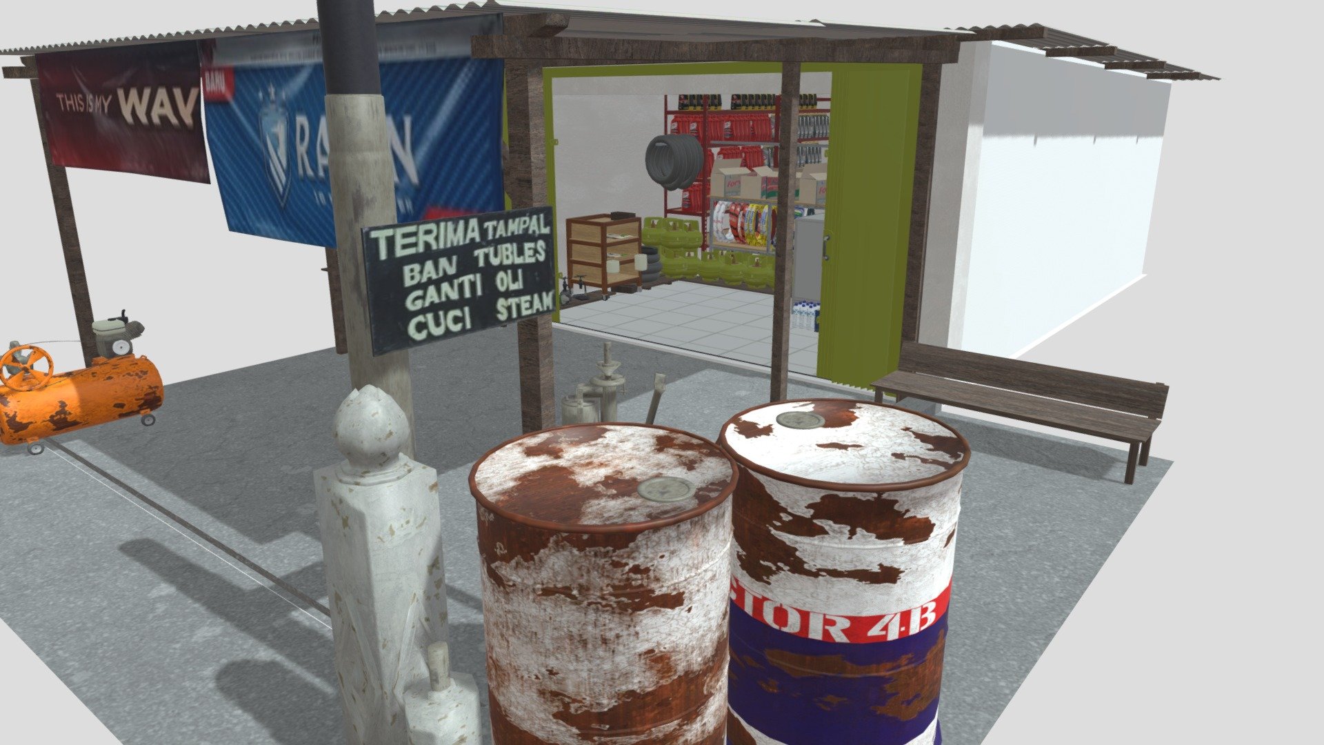 Vehicle Repair Shop - 3D model by Fakhrul (@FakhrulRahmad) [9ac8814 ...