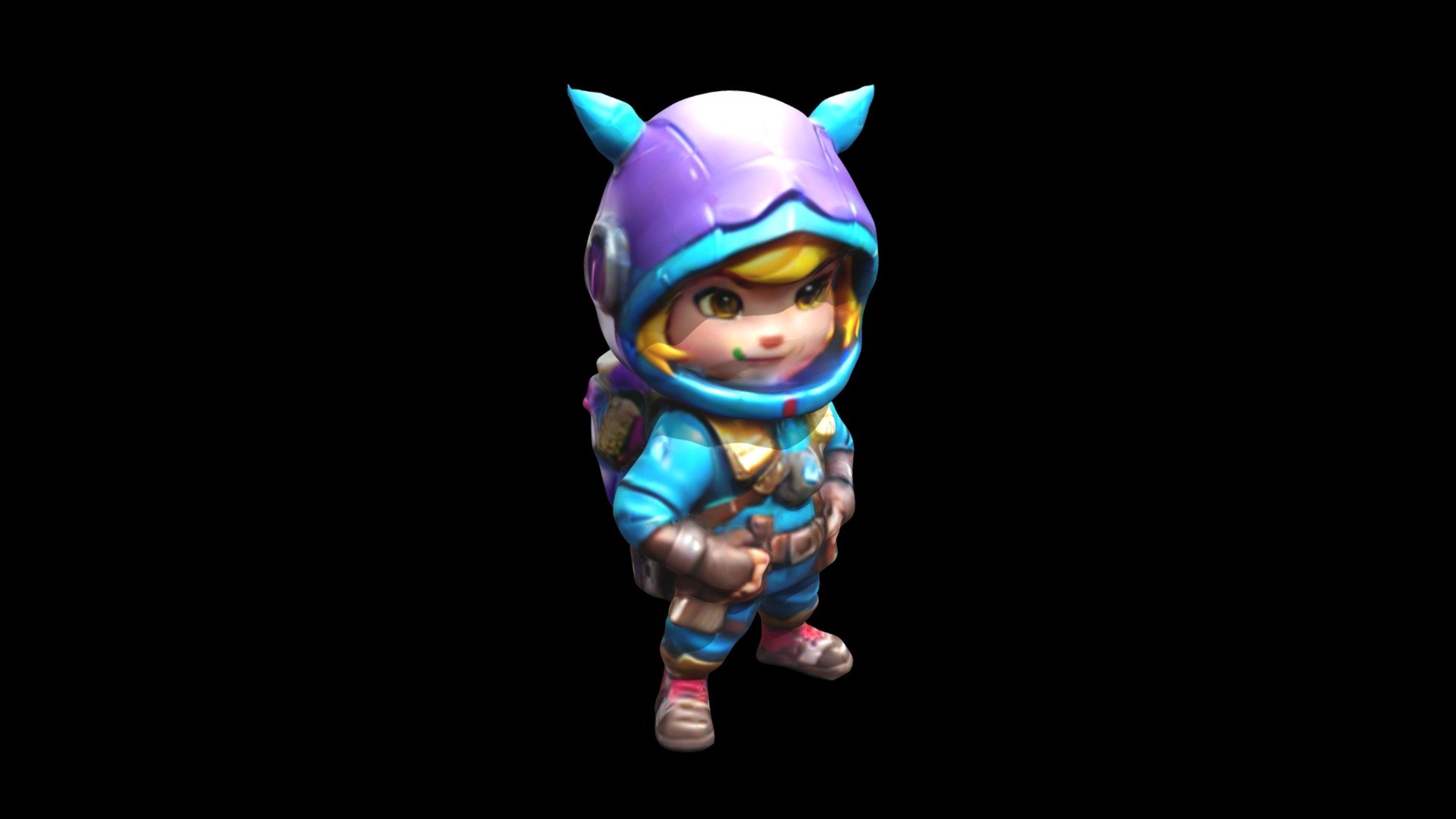 Skryt, a cartoon character with blue and grey at - Download Free 3D ...