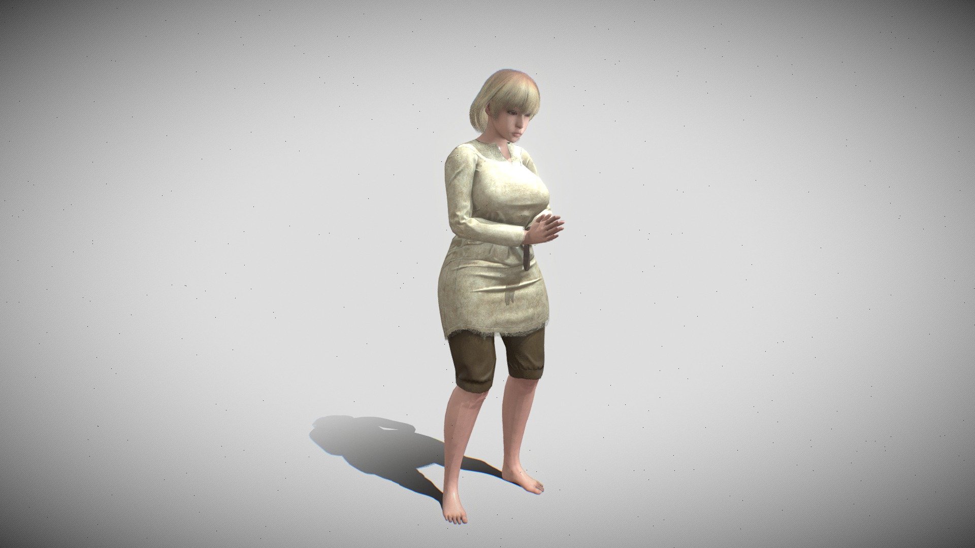 Virtual model linen tunic & slim Revna - Download Free 3D model by ...
