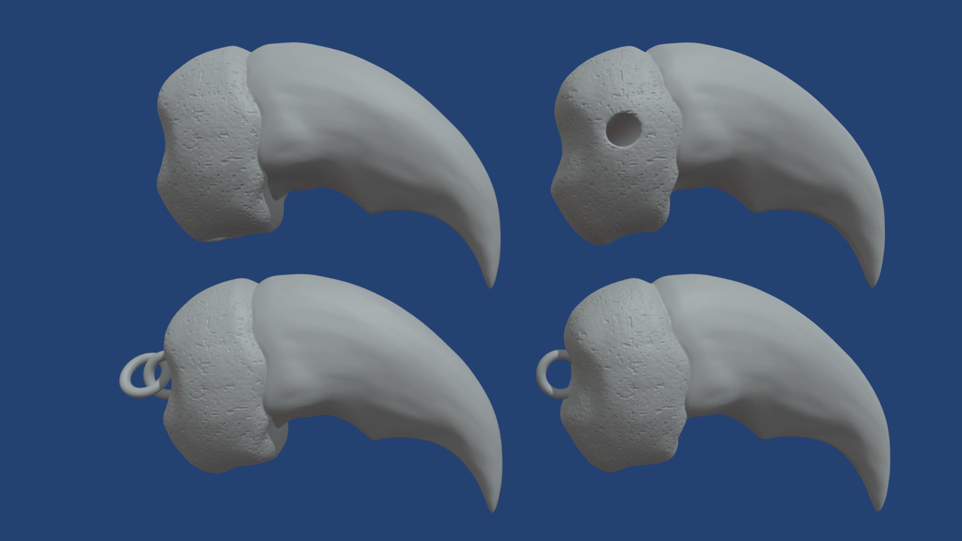 Polar bear claws pendant - 3D print ready - 3D model by Santiago_RS ...