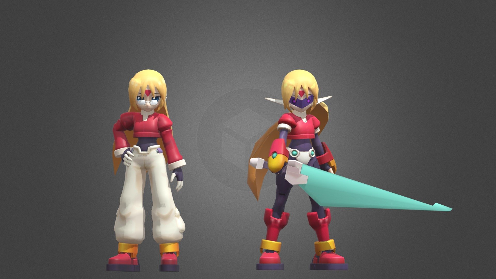 Megaman X Dive megaman zx Girouette Model Z - Download Free 3D model by ...