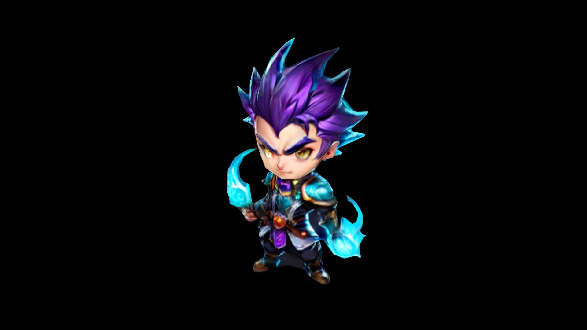 Ancient-style cartoon character with dark purple - Download Free 3D ...