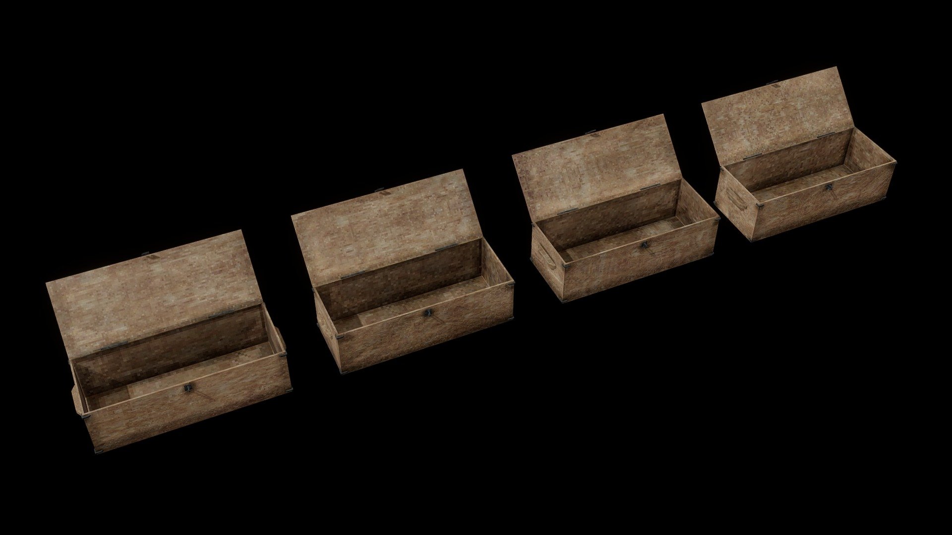 PSX Wooden Footlockers (4 in 1) [ 512x512 ] - Download Free 3D model by ...