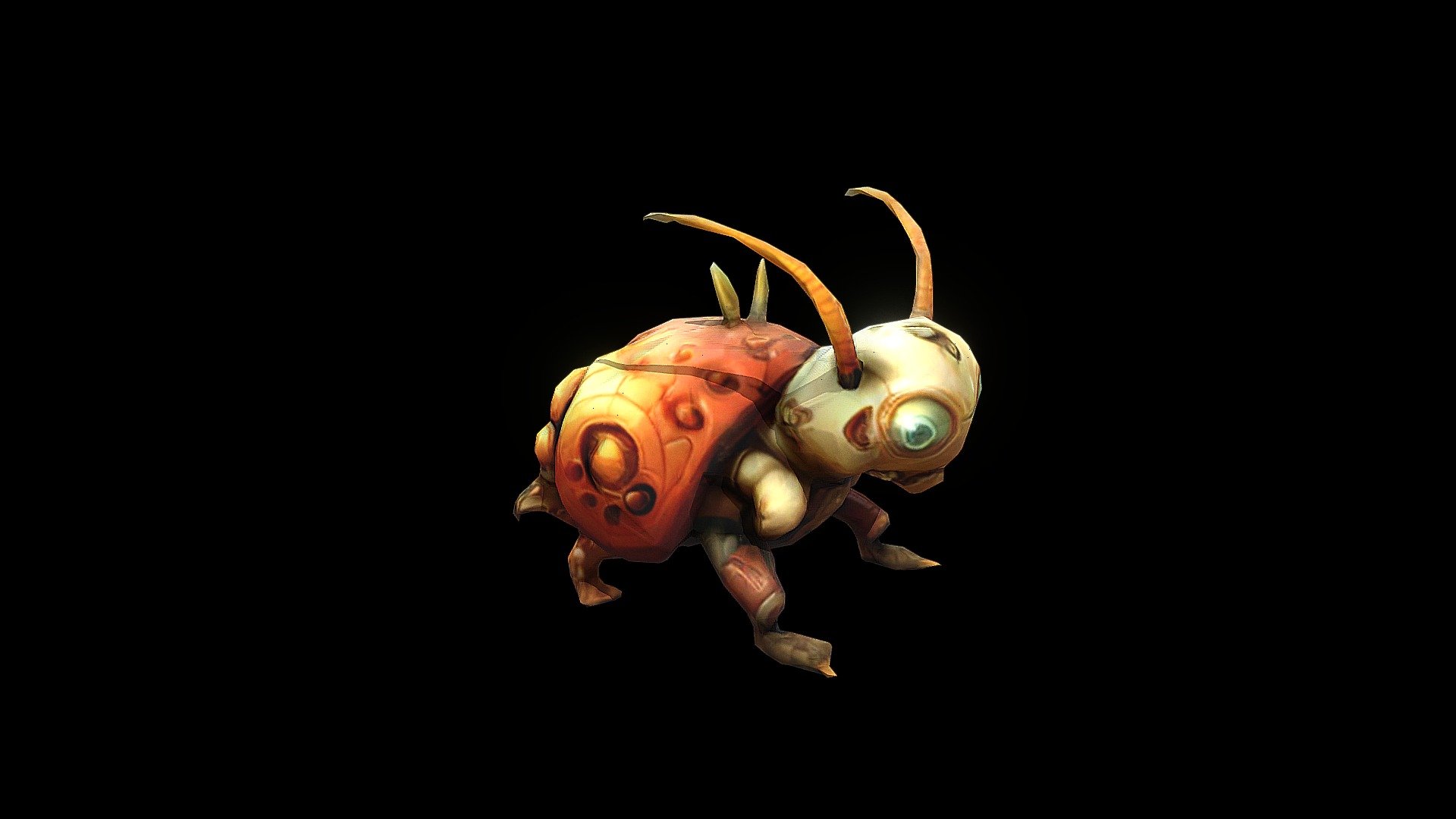 a cartoon drawing of a bug with a large eye - Download Free 3D model by ...