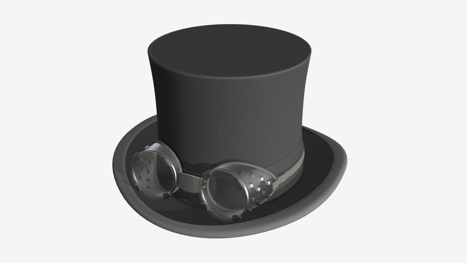 Black top hat with googles - Buy Royalty Free 3D model by HQ3DMOD ...