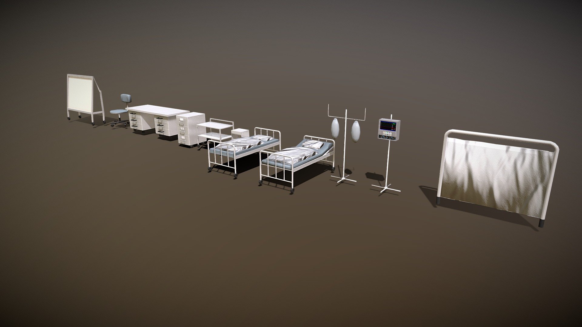 Hospital Props Clean version - Buy Royalty Free 3D model by Thunder ...